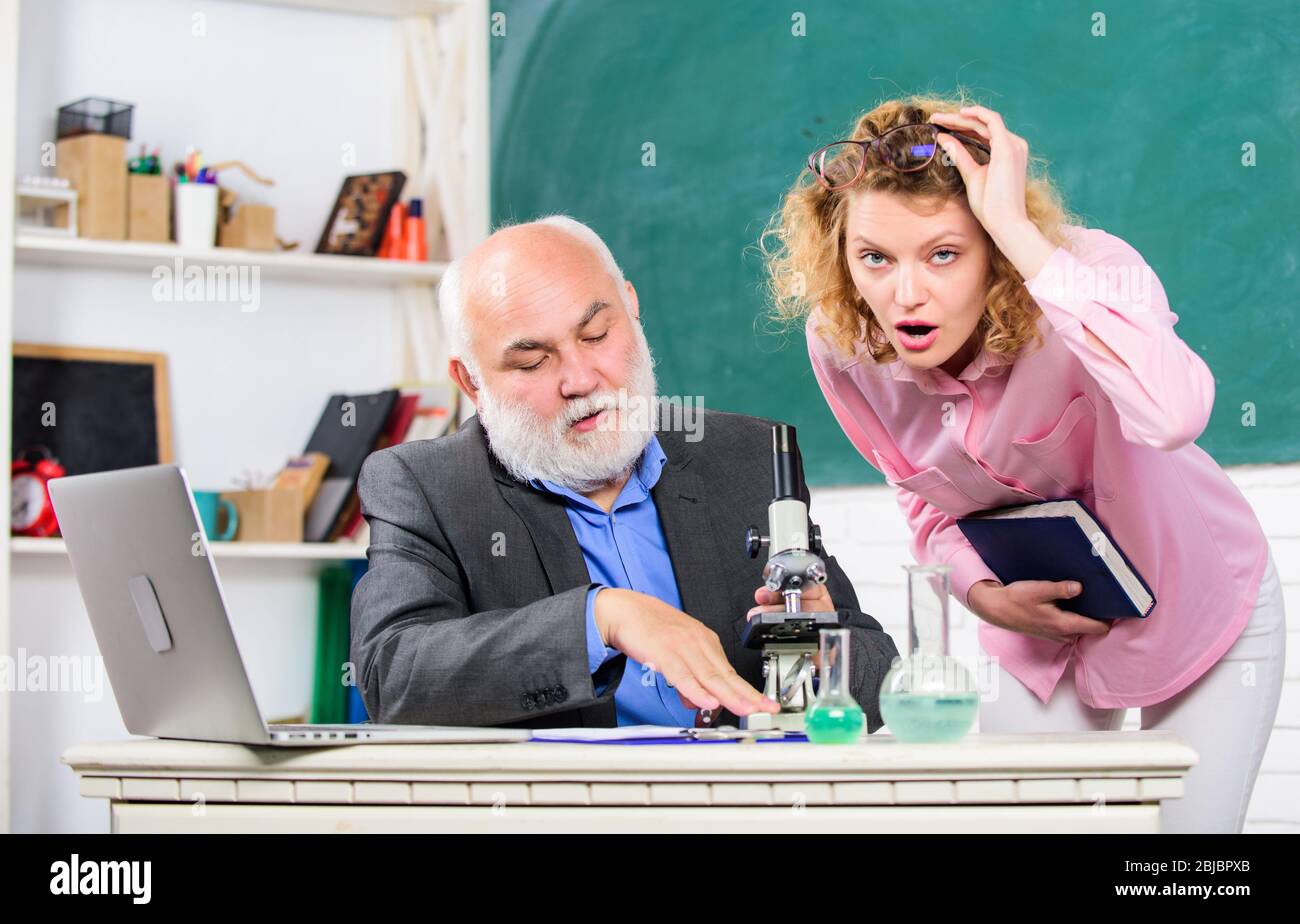 Excited teacher laptop classroom hi-res stock photography and images ...
