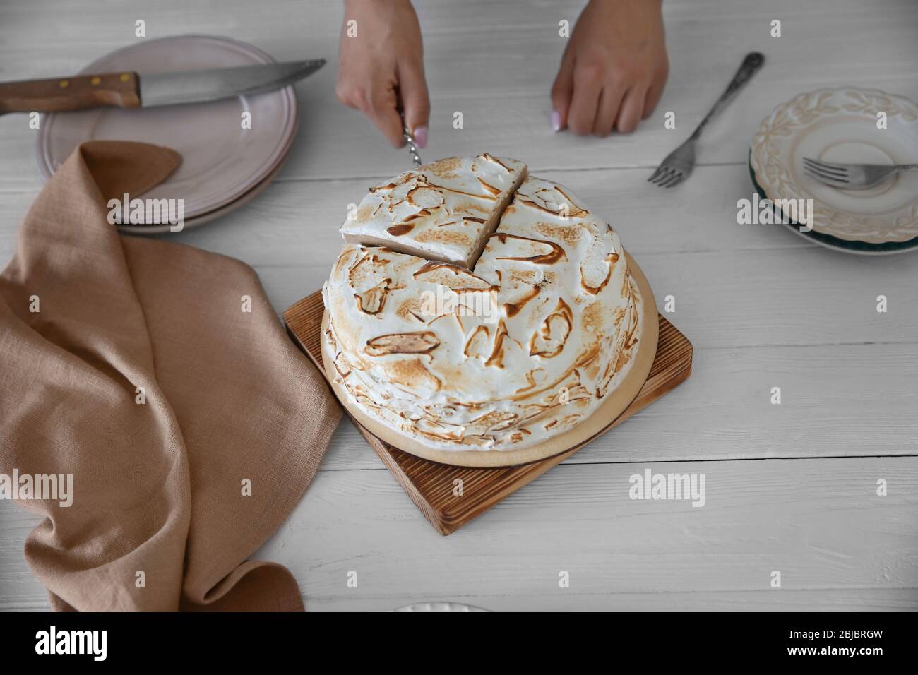 Hands taking cake slice hi-res stock photography and images - Alamy