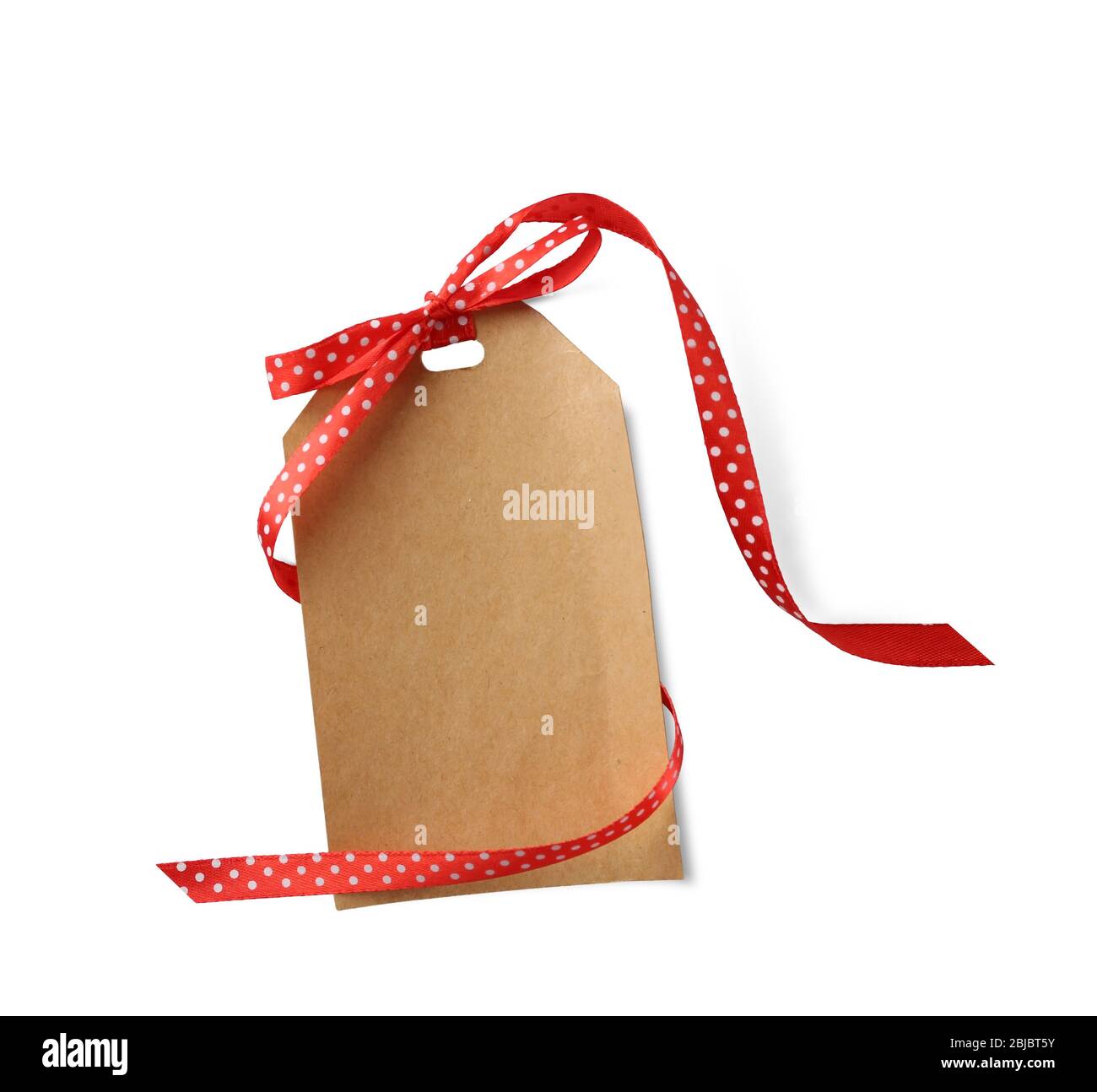 Paper with beautiful red ribbon and bow on white background Stock Photo ...