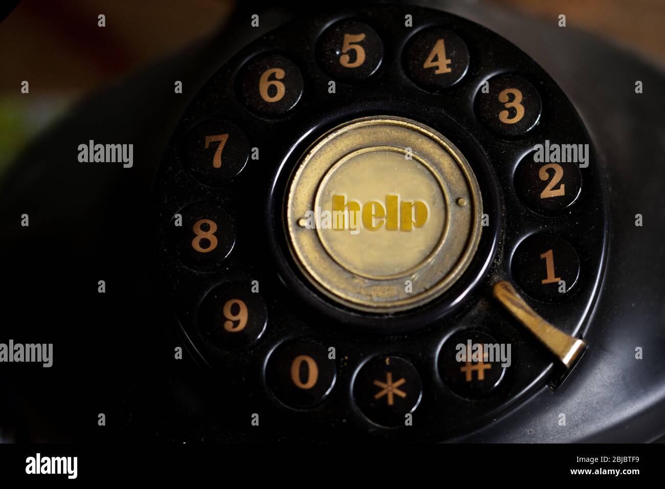 request for telephone help with the keypad of an old telephone Stock ...