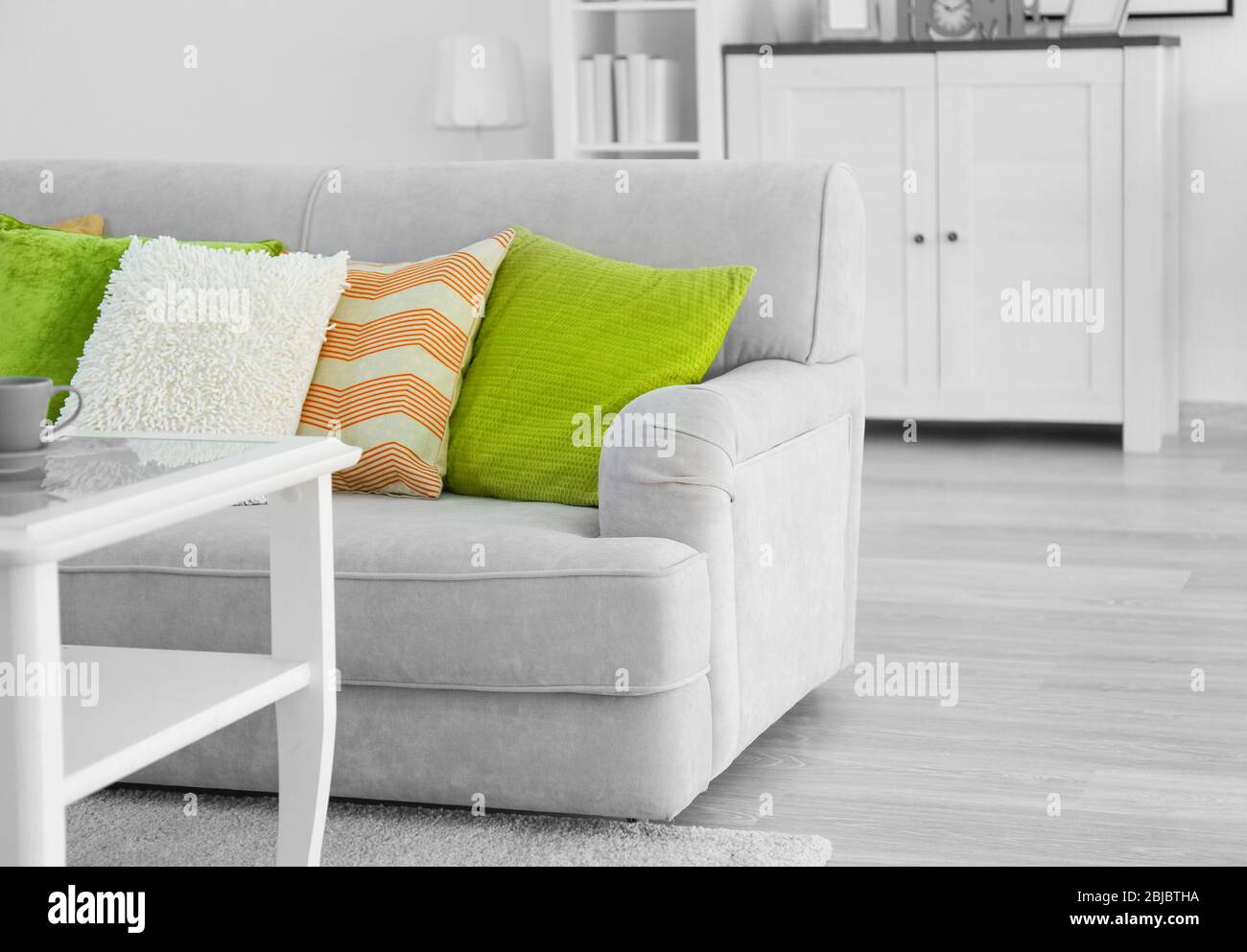 Modern home interior with couch Stock Photo - Alamy