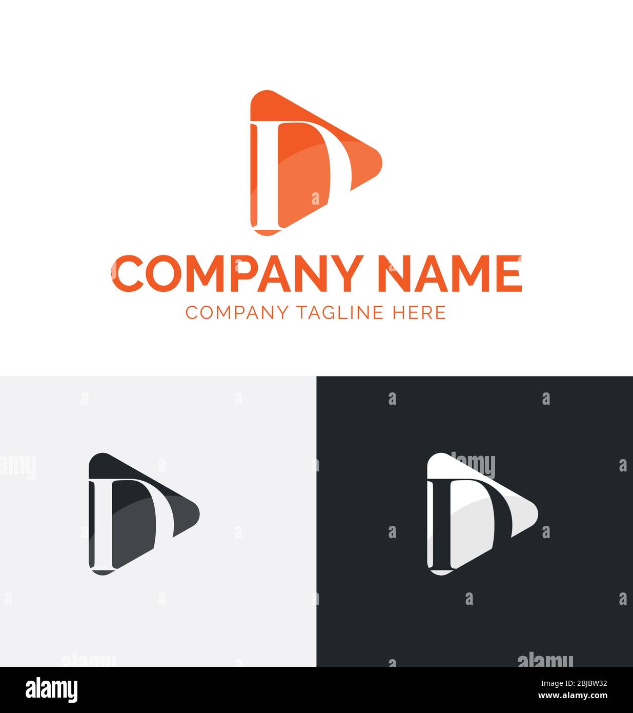 D letter logo template. Letter D logo vector template. Multimedia icon ...