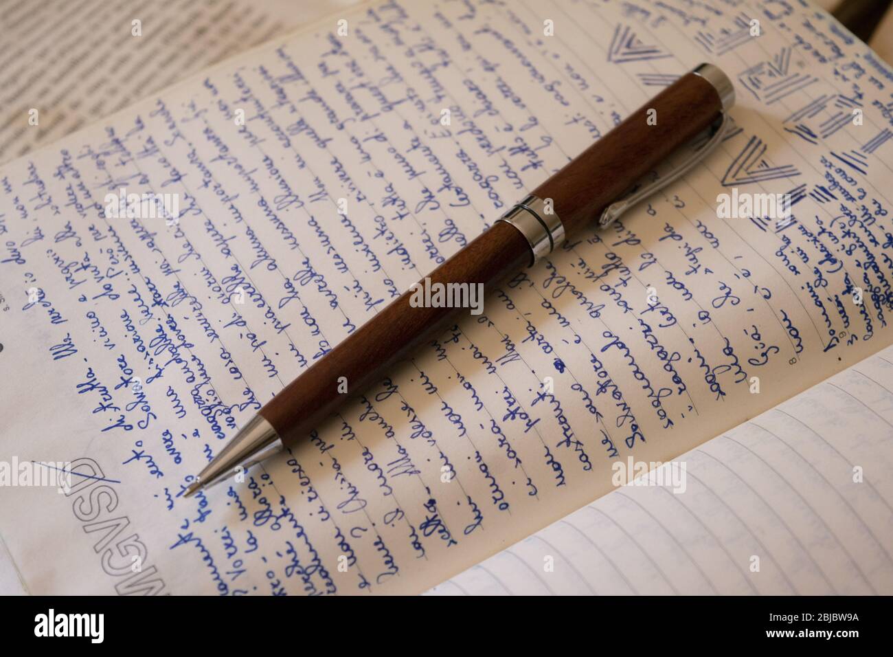 antique handwritten letters and agenda with old books Stock Photo - Alamy