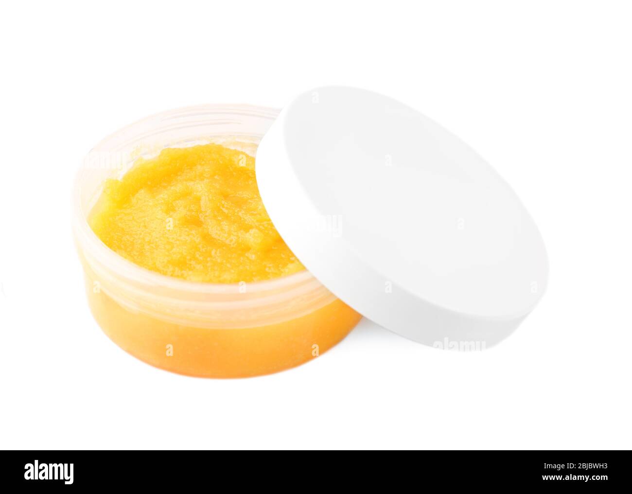 Body scrub on white background Stock Photo - Alamy
