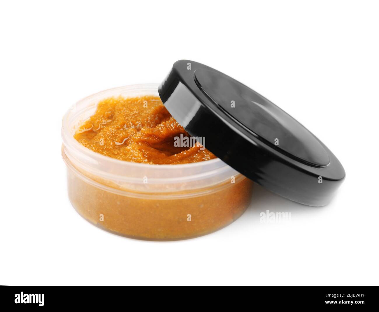 Body scrub on white background Stock Photo - Alamy