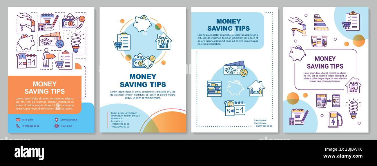 Money saving tips brochure template Stock Vector Image & Art - Alamy