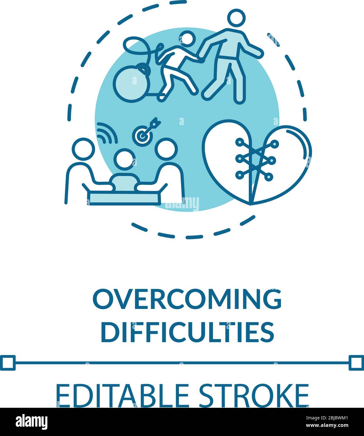 Overcoming difficulties concept icon Stock Vector Image & Art - Alamy