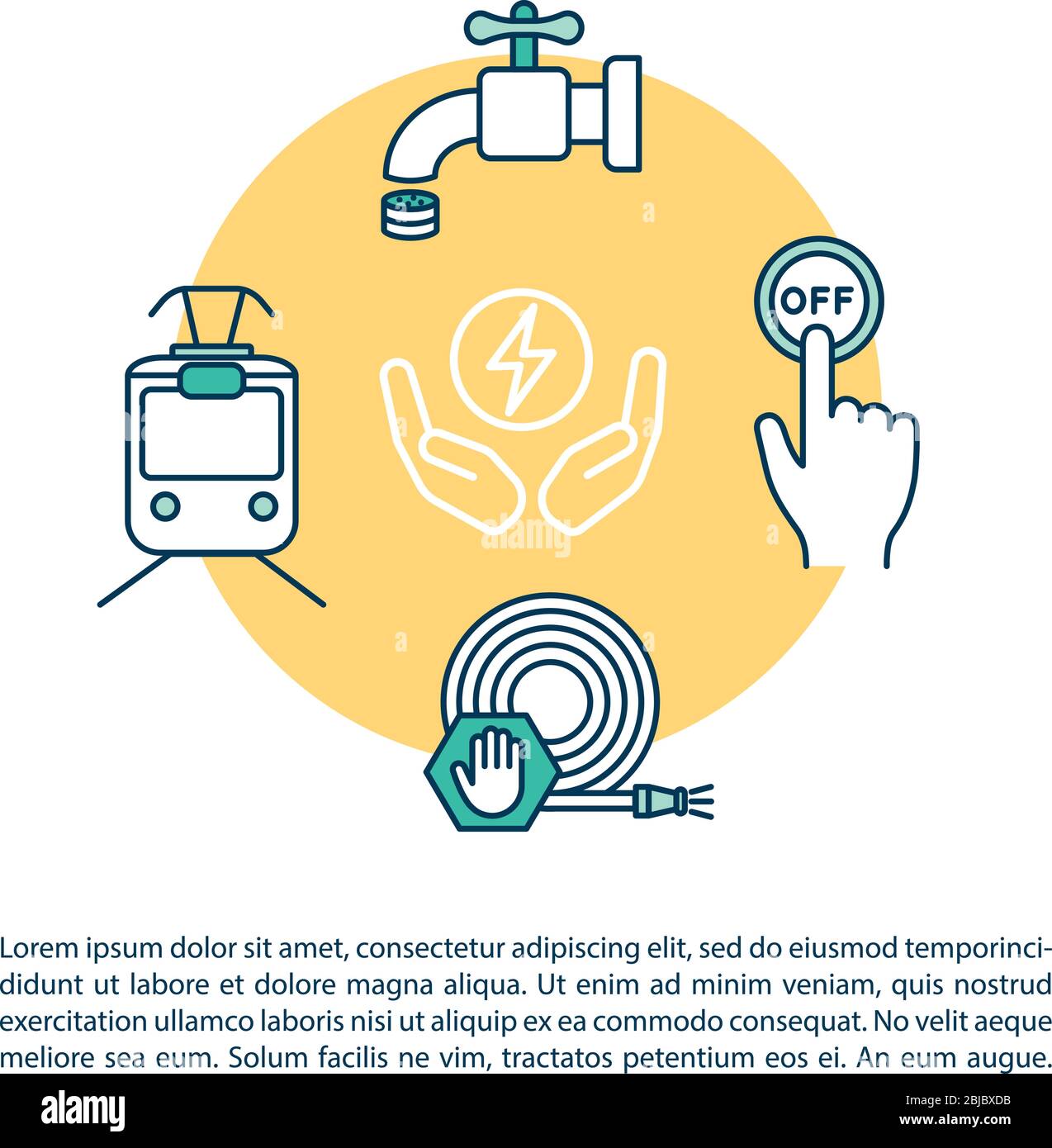 Resource saving concept icon with text Stock Vector Image & Art - Alamy