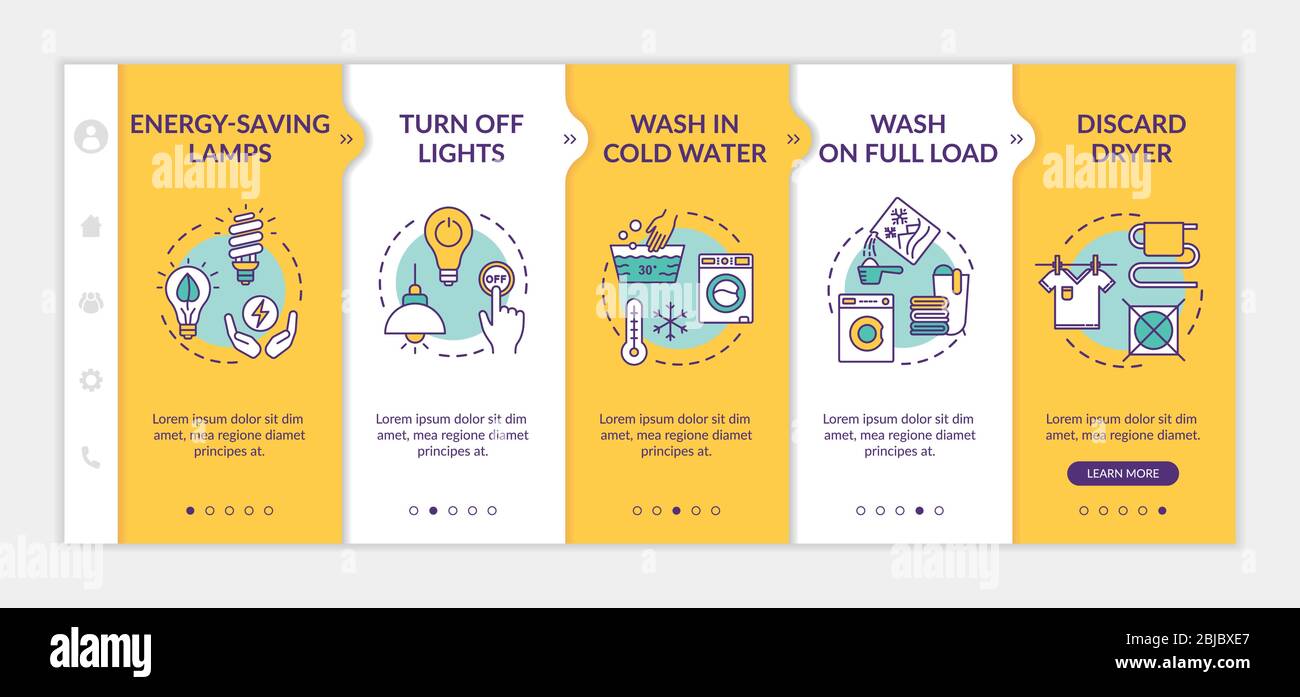 Energy saving tips onboarding vector template Stock Vector Image & Art ...