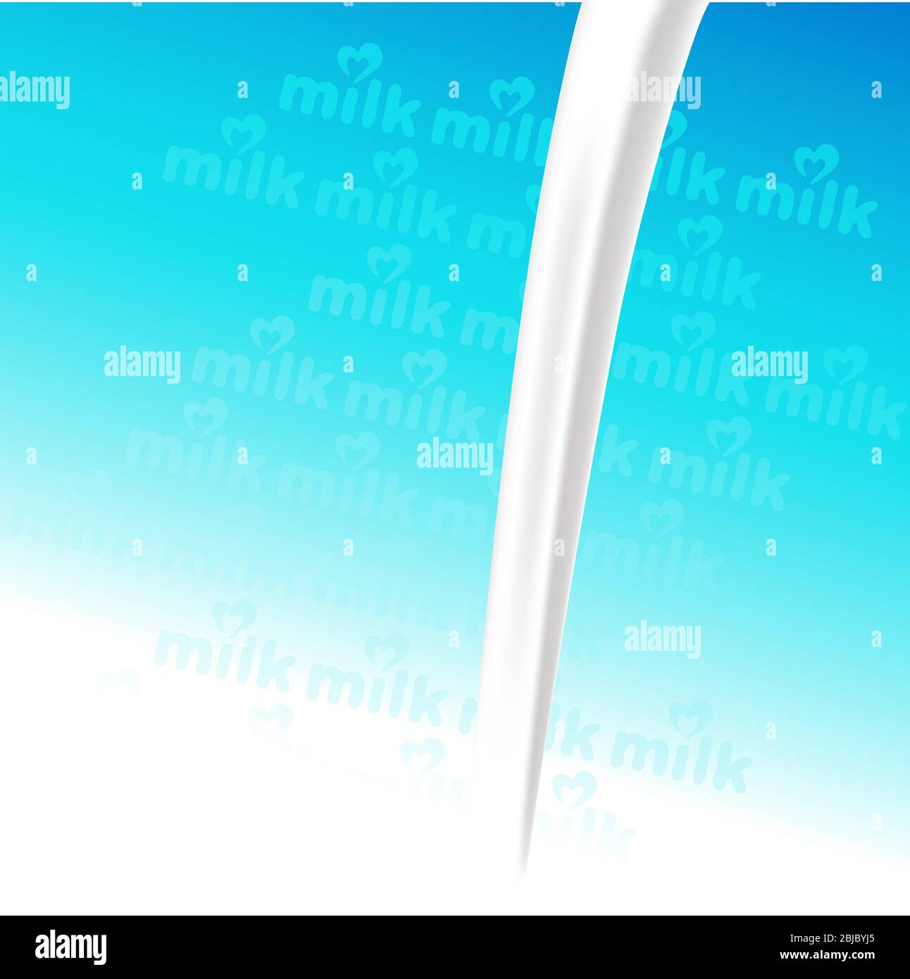 Pour milk on blue background with milk text pattern - vector ...