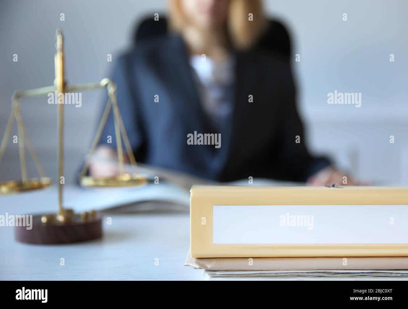 Folder on lawyer table, closeup Stock Photo - Alamy