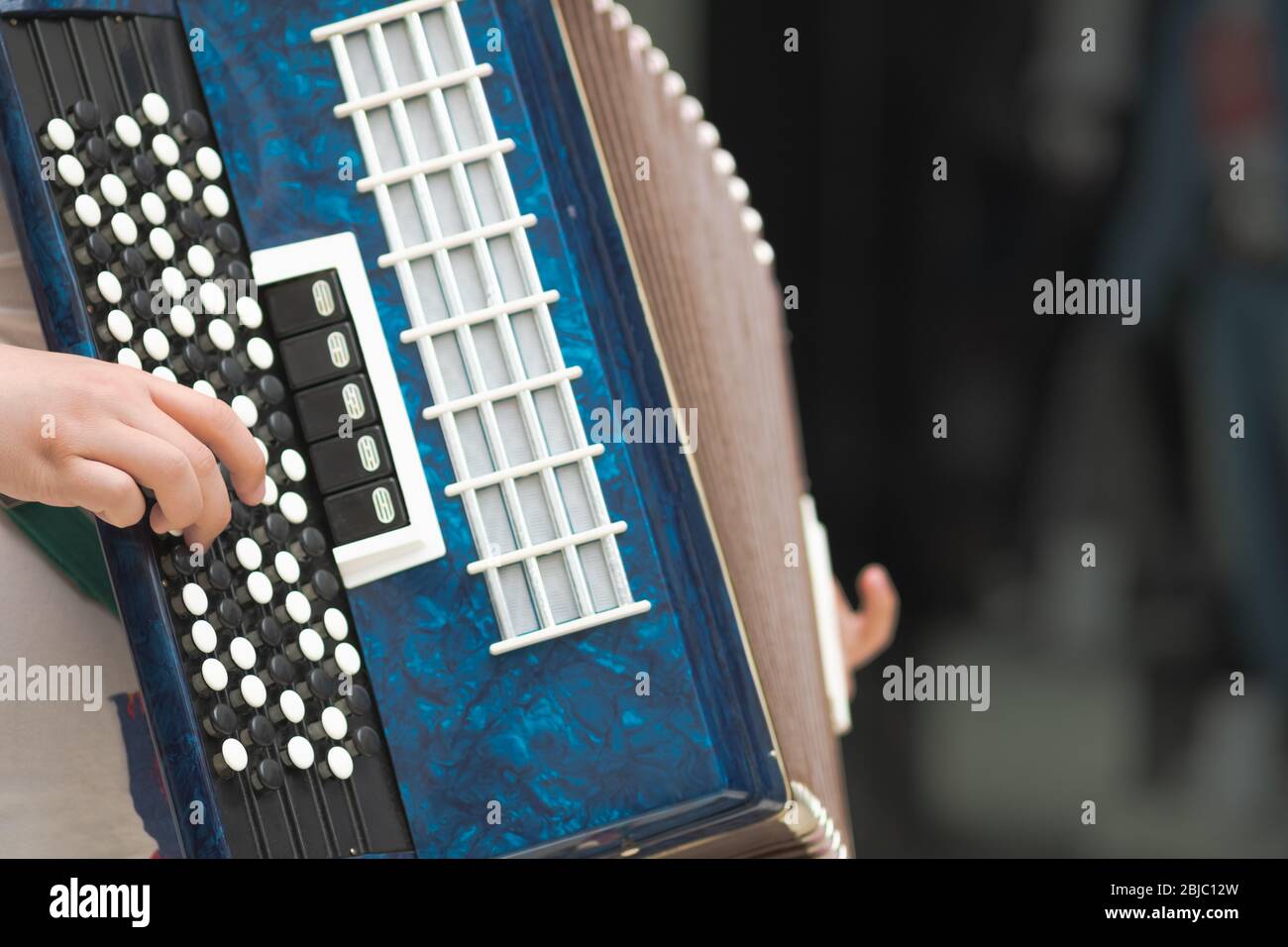 Playing an accordion musical instrument keyboard hi-res stock ...