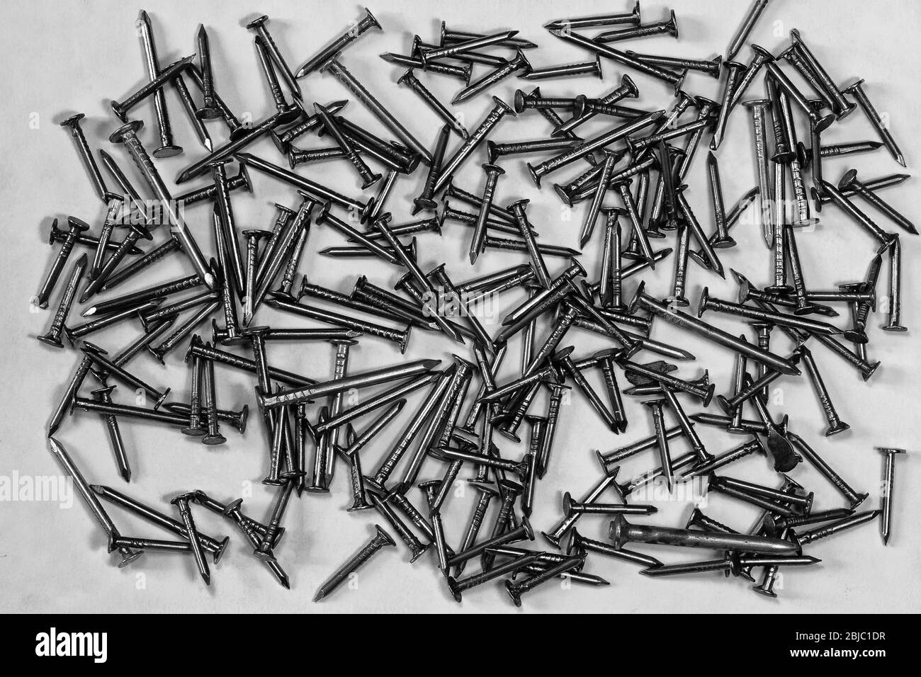 Black metal nails Black and White Stock Photos & Images - Alamy