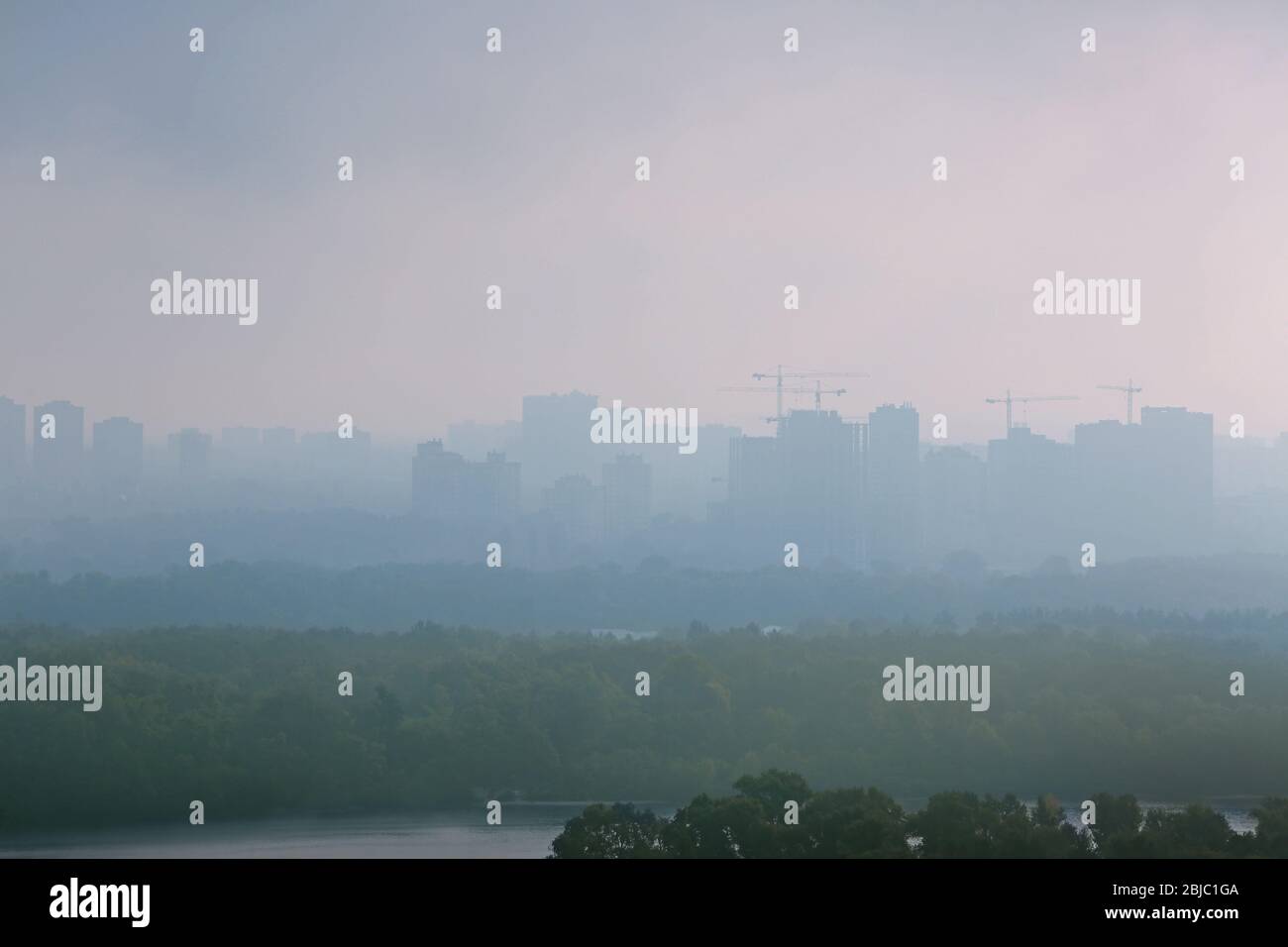 Panoramic sight of big modern city Stock Photo - Alamy