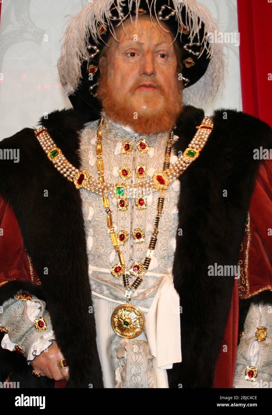 Waxwork model of King Henry VIII Madame Tussauds London England UK ...