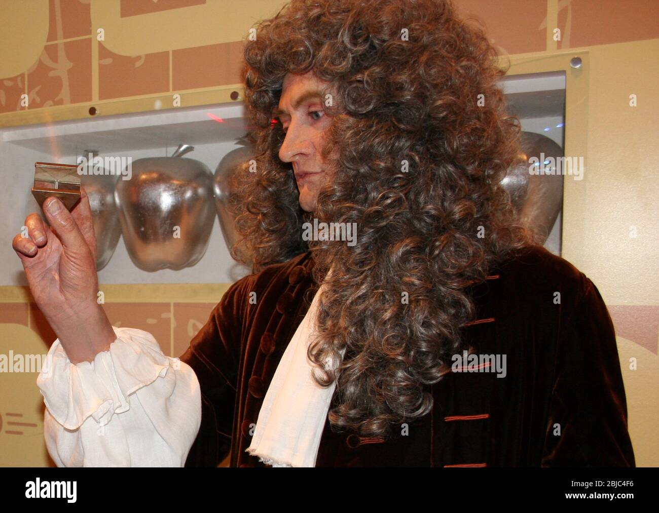 Waxwork model of scientist Sir Isaac Newton Madame Tussauds London ...