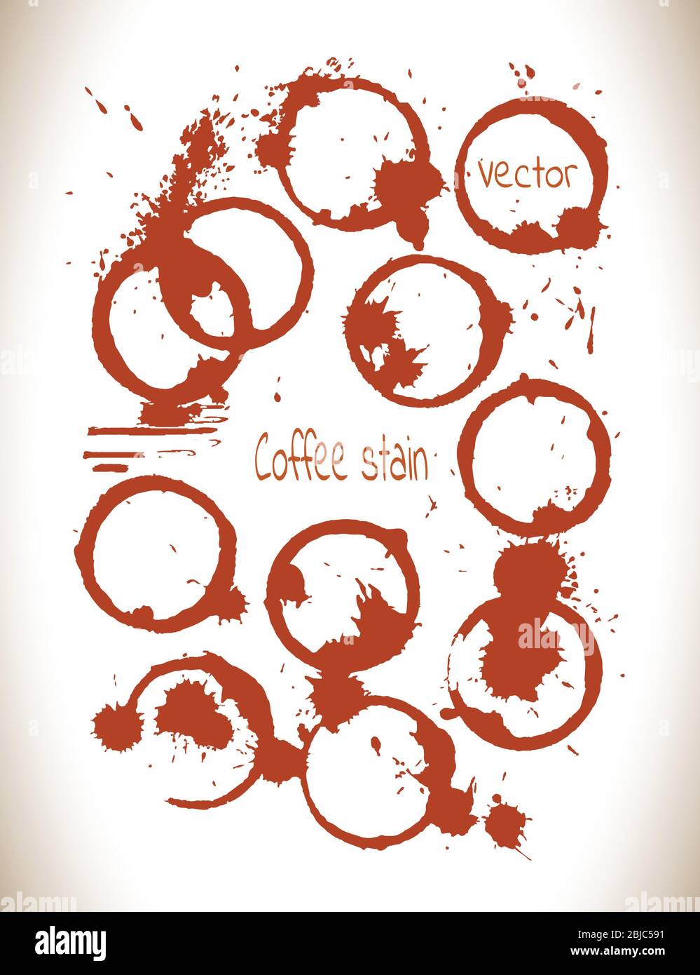 Coffee cup marks texture. Vector coffee set Stock Vector Image & Art ...