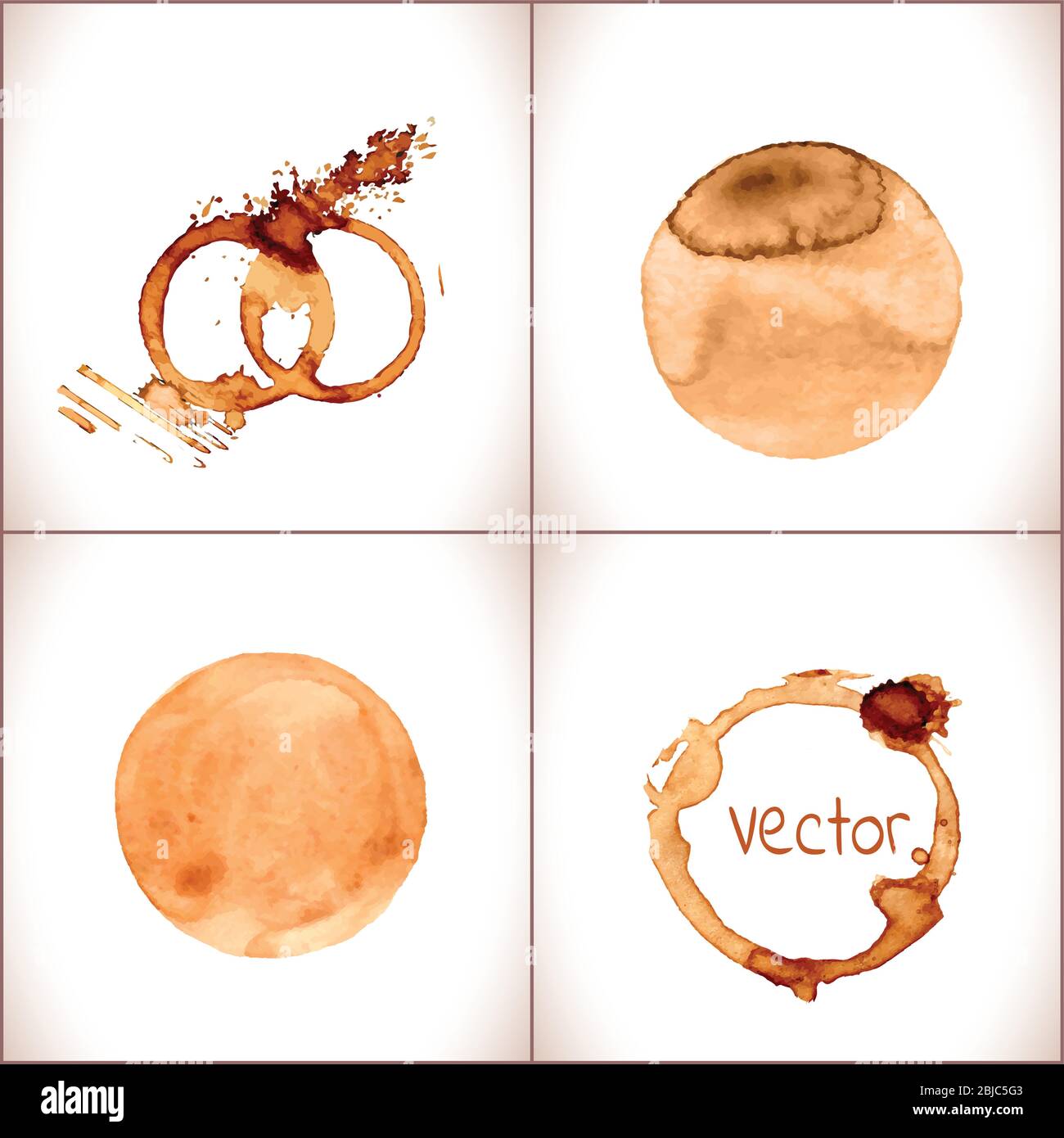 Coffee vector paint stains, splashes isolated on white background Stock ...
