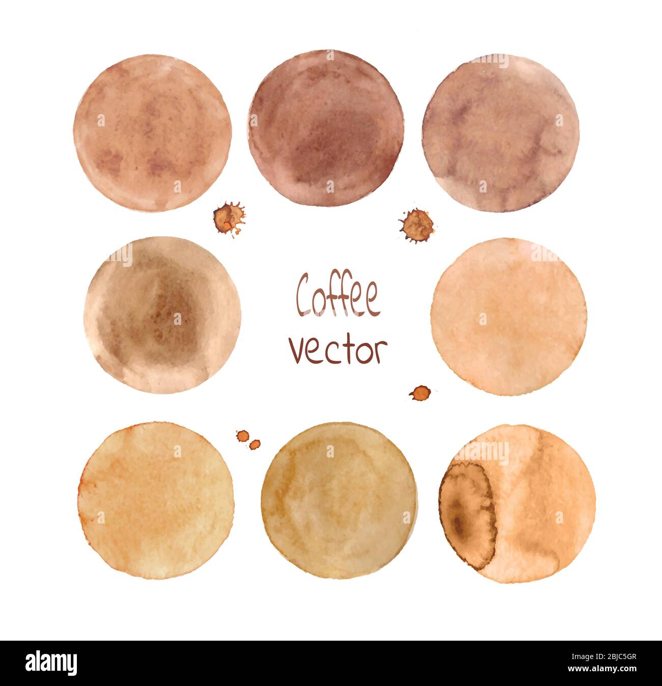 Set of watercolor blobs, isolated on white background. Hand-painted ...