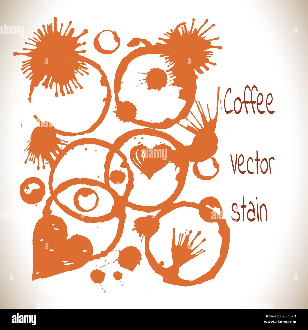 Vector coffee paint splashes isolated on white background. Coffee cup ...