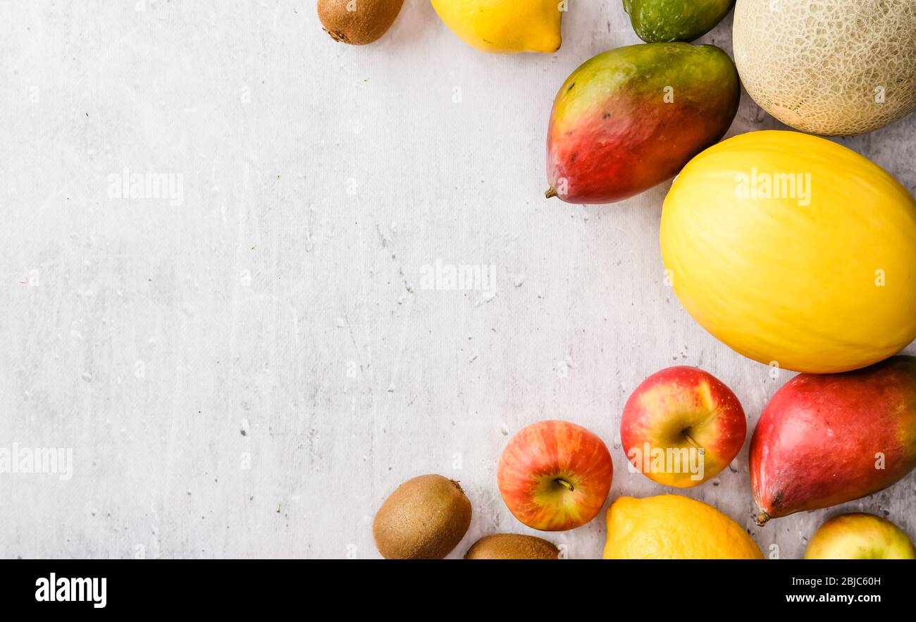 Fruits frame background Stock Photo - Alamy