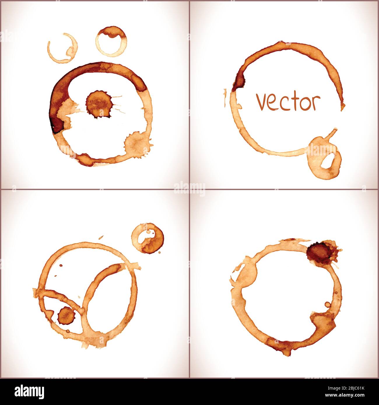 Coffee vector paint stains, splashes isolated on white background Stock ...