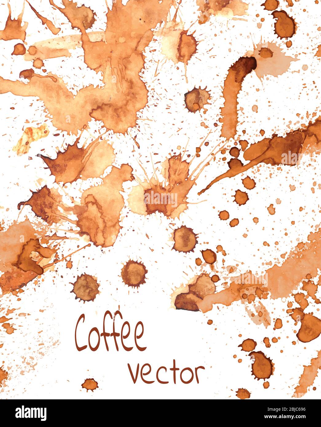 Coffee paint splashes isolated on white background Stock Vector Image ...