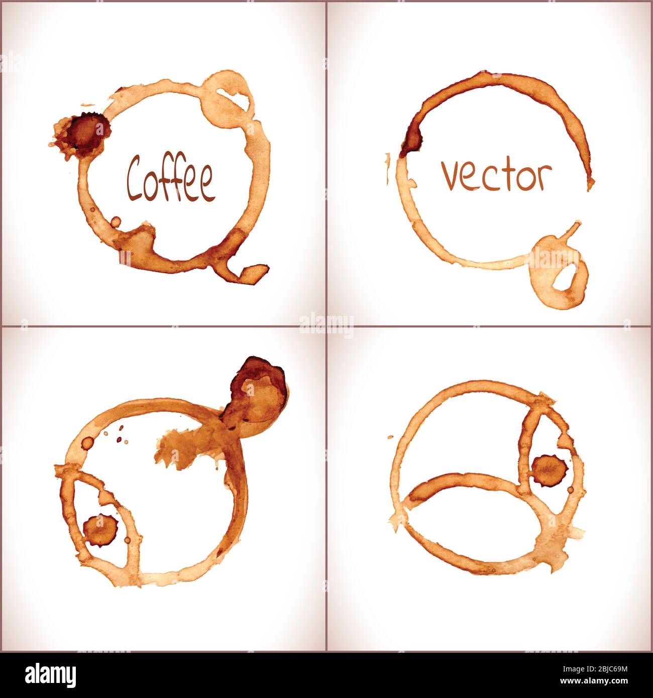 Dark coffee stains isolated Stock Vector Images - Alamy