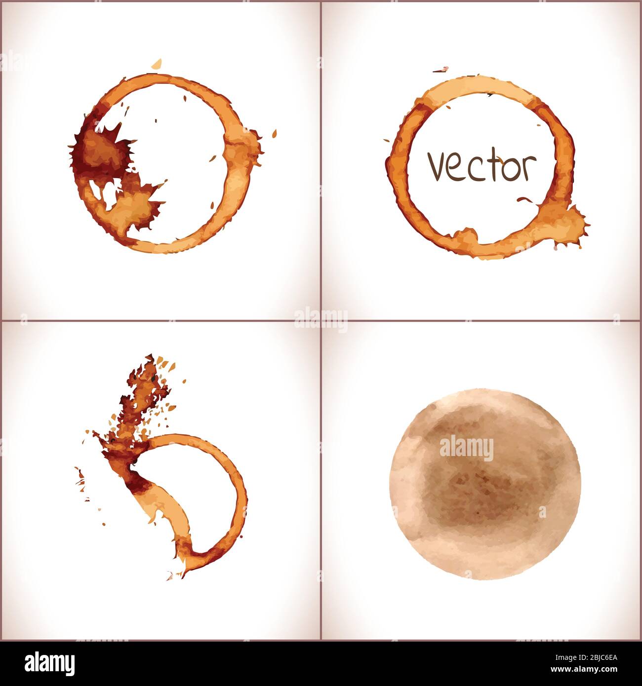 Coffee cup marks set. Vector coffee Illustration Stock Vector Image ...