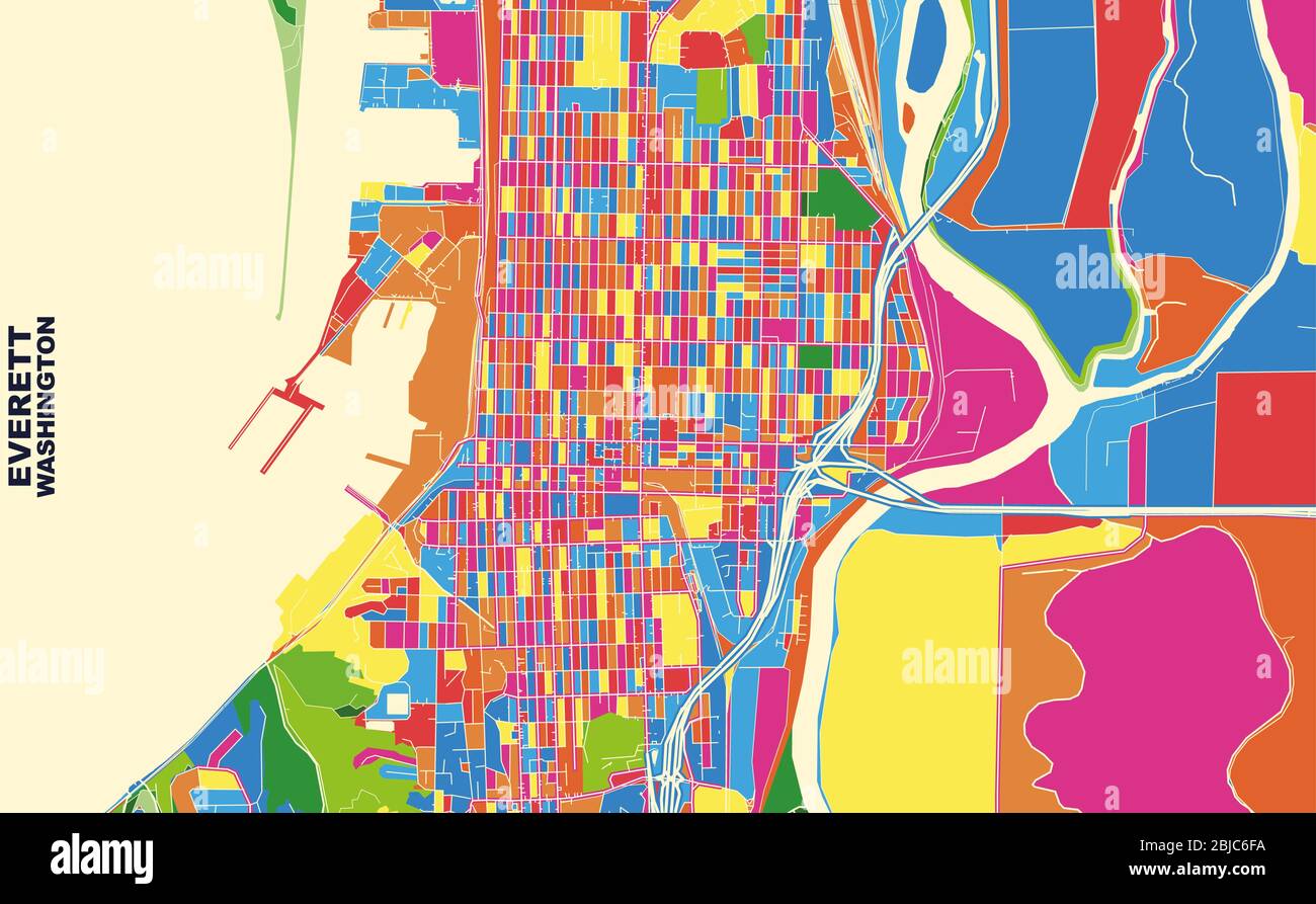 Map of everett Stock Vector Images - Alamy
