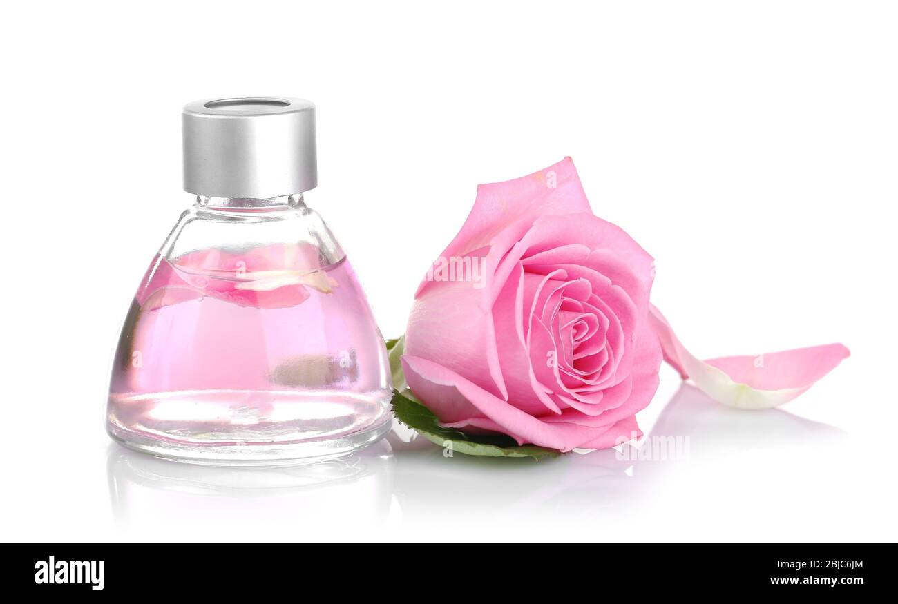 Rose essential oil organic Cut Out Stock Images & Pictures - Alamy