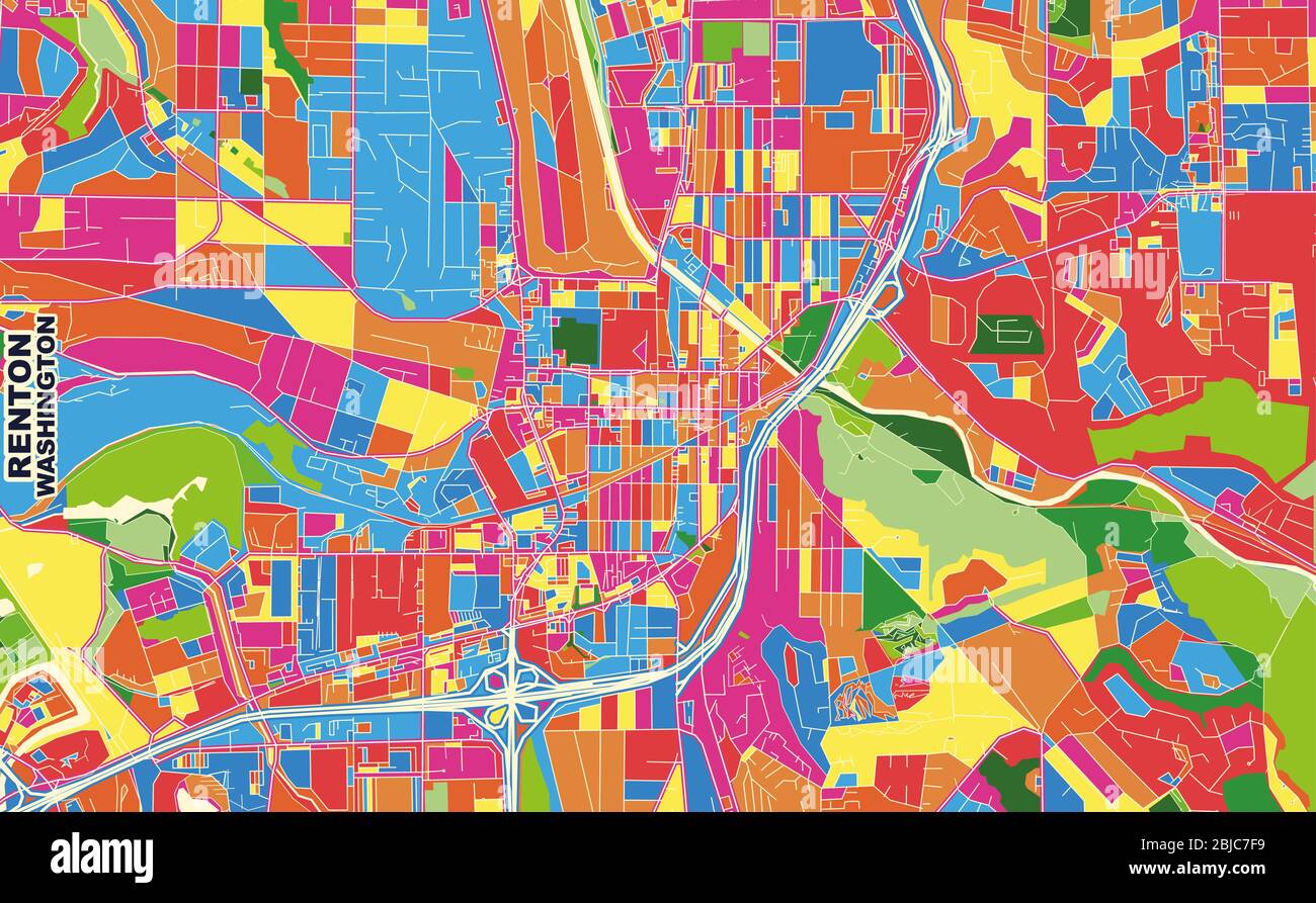 Renton map hi-res stock photography and images - Alamy