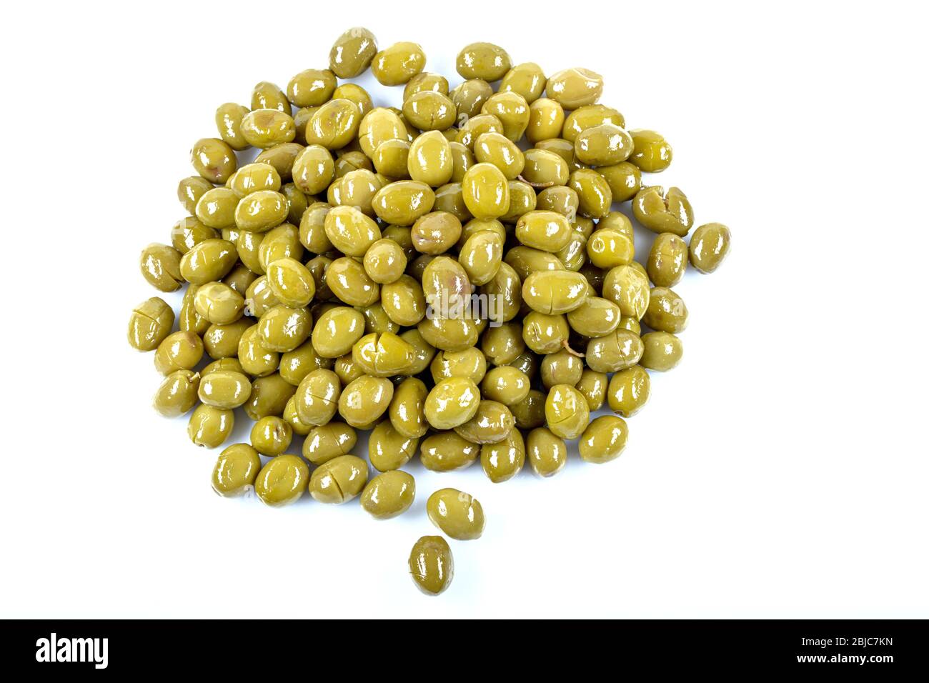 Scratched green olives. Turkish name; cizik yesil zeytin. Brined ...