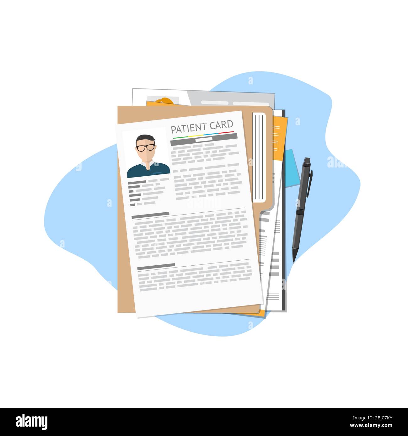 Medical patient record. Health id card, heathcare history and diagnosis ...