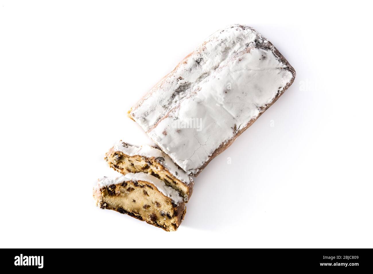 Christmas stollen fruit slice isolated on white background Stock Photo ...