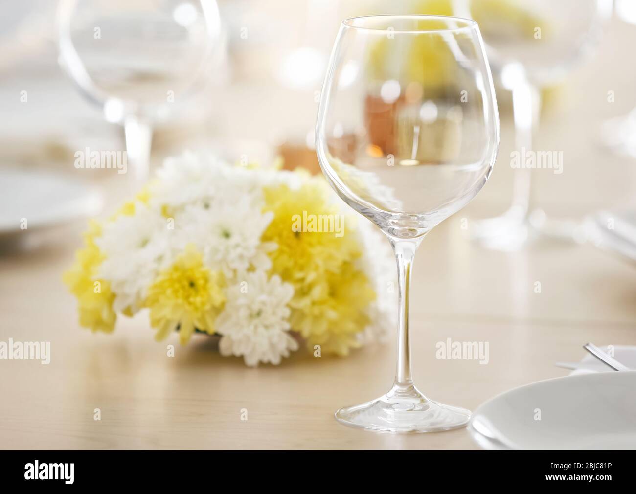 Table setting for holiday buffet, close up view Stock Photo - Alamy