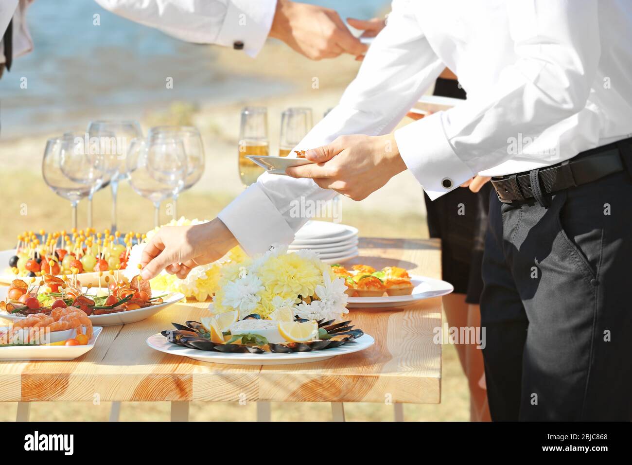 Self service catering buffet man hi-res stock photography and images ...