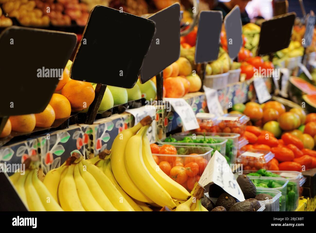 Fresh fruits and vegetables in market Stock Photo - Alamy