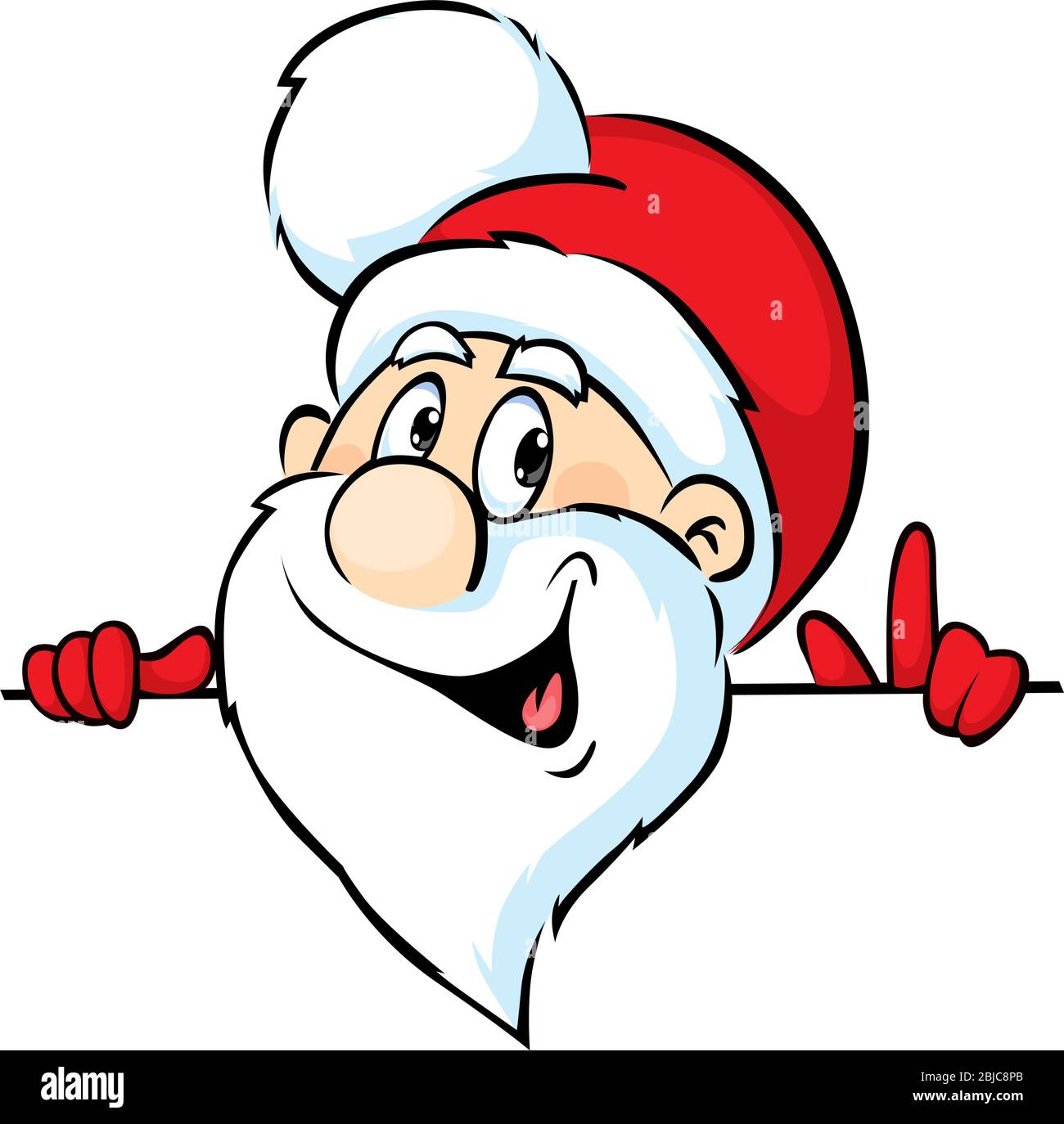 Santa Claus Peeking Out Stock Vector Image & Art - Alamy
