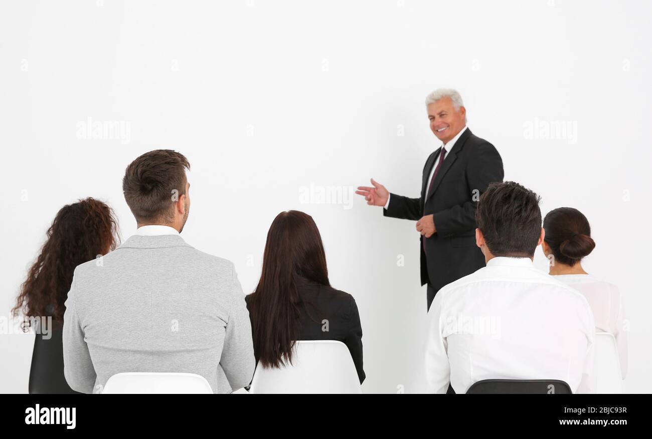 Business training concept. Business people having meeting in conference ...