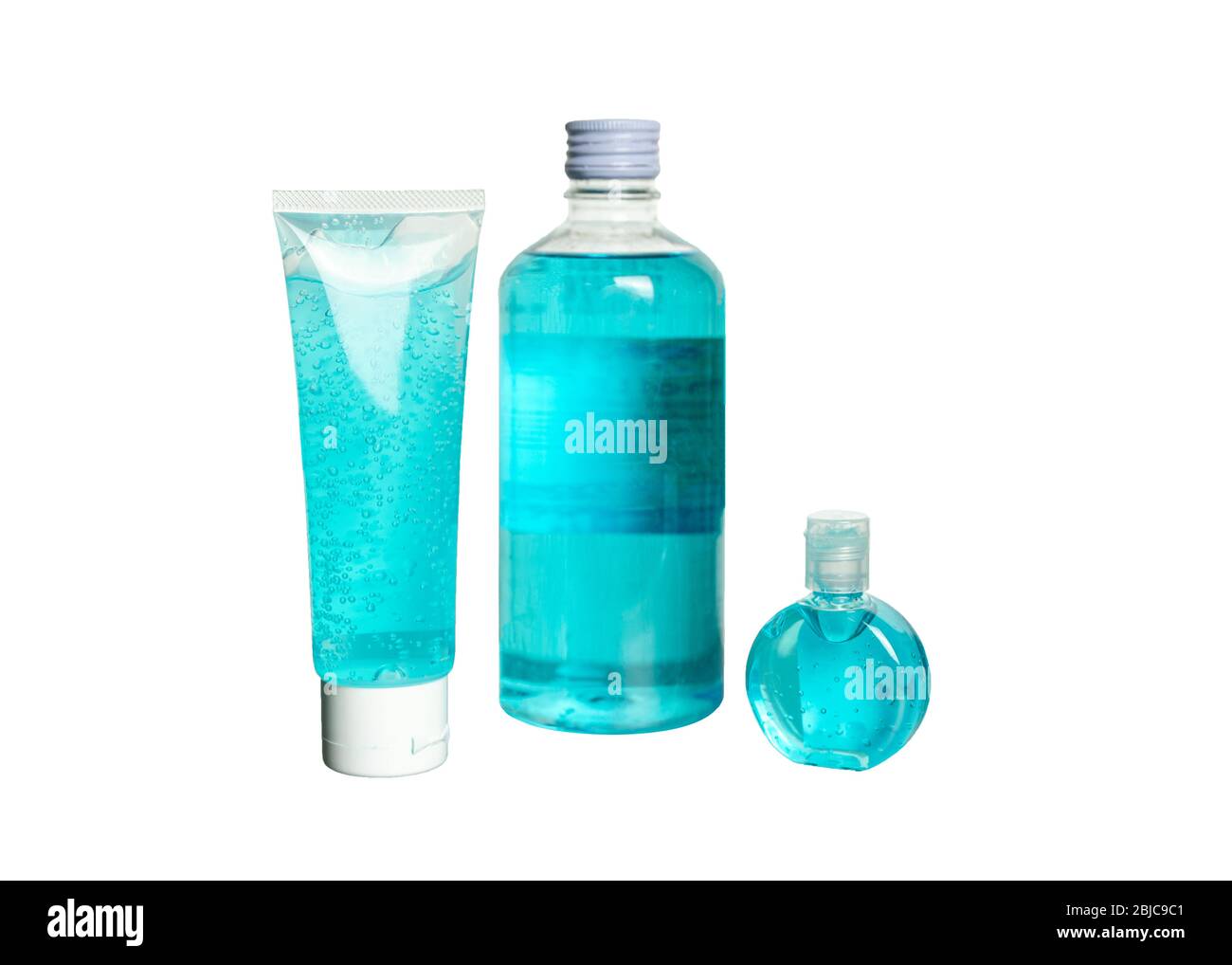 Collection of Hand sanitizer bottle, blue alcohol for sterilize virus ...