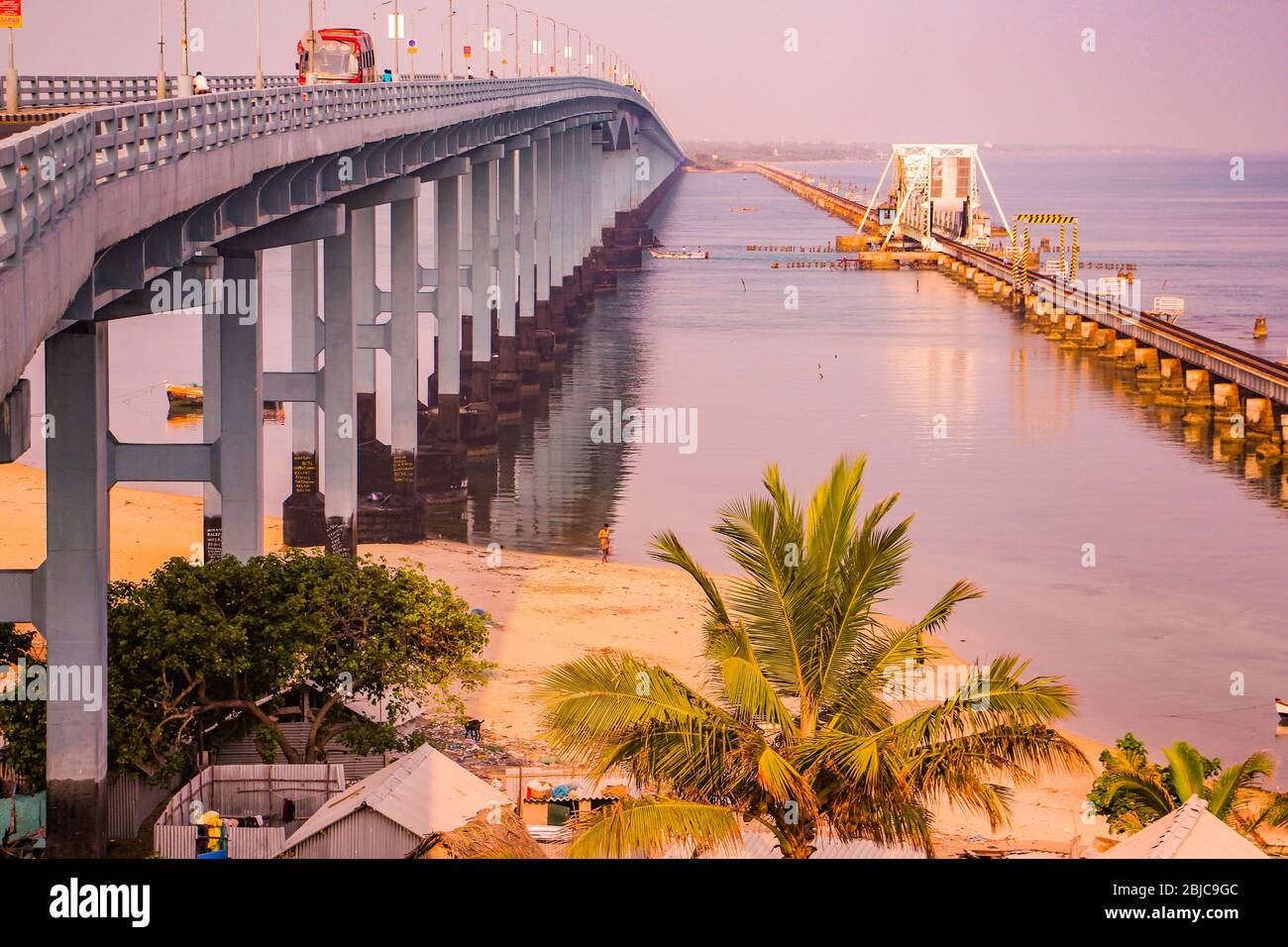 Pamban Bridge is a railway bridge which connects the town of Mandapam ...