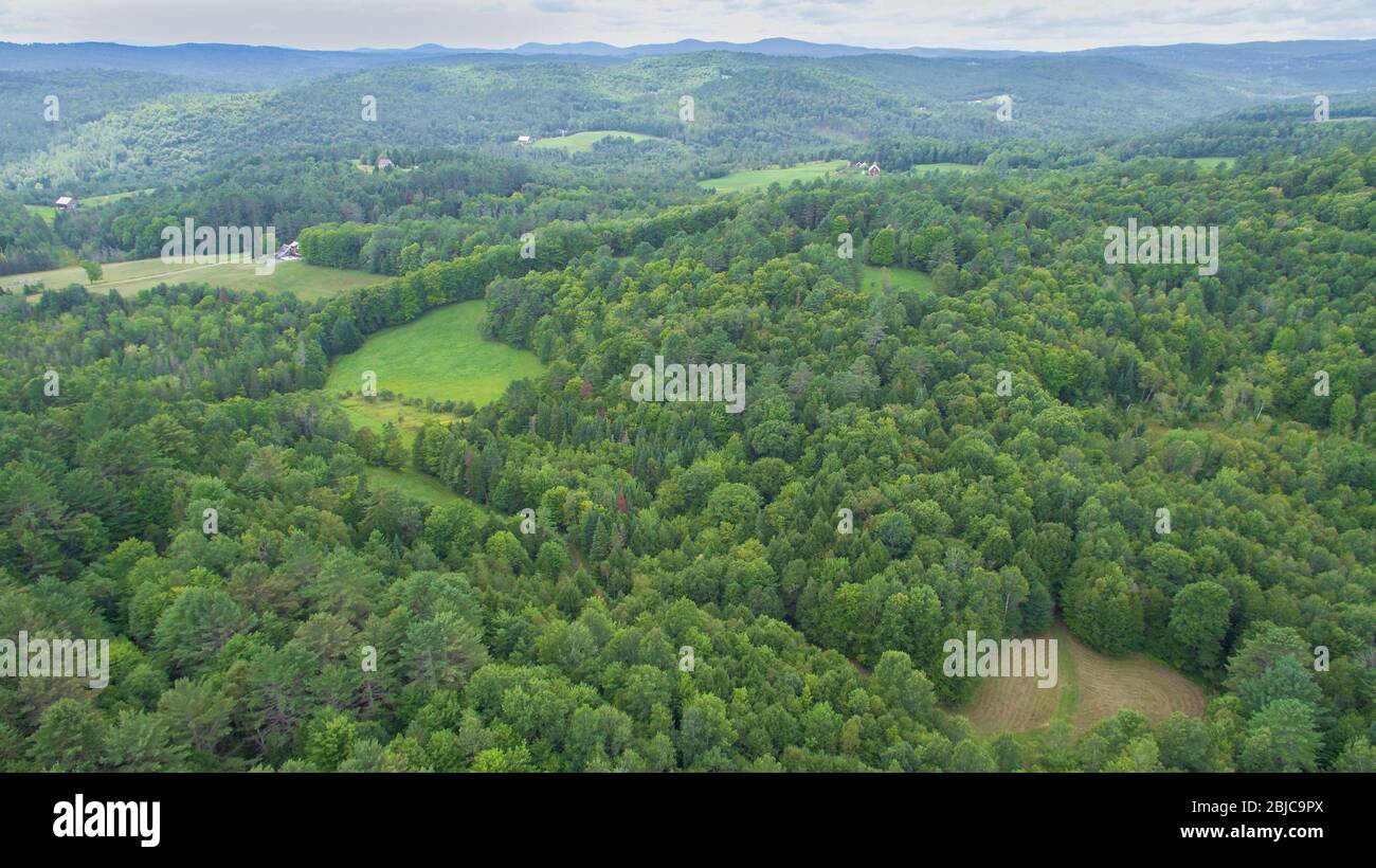 Farms among the forests of Passumpsic and Barnet, VT Stock Photo - Alamy