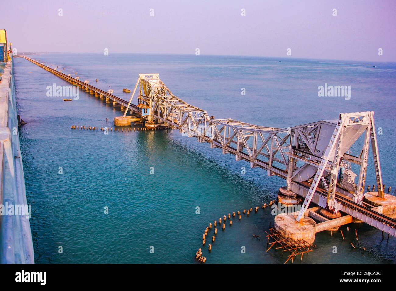 Pamban bridge is a railway bridge which connects the town hi-res stock photography and images ...
