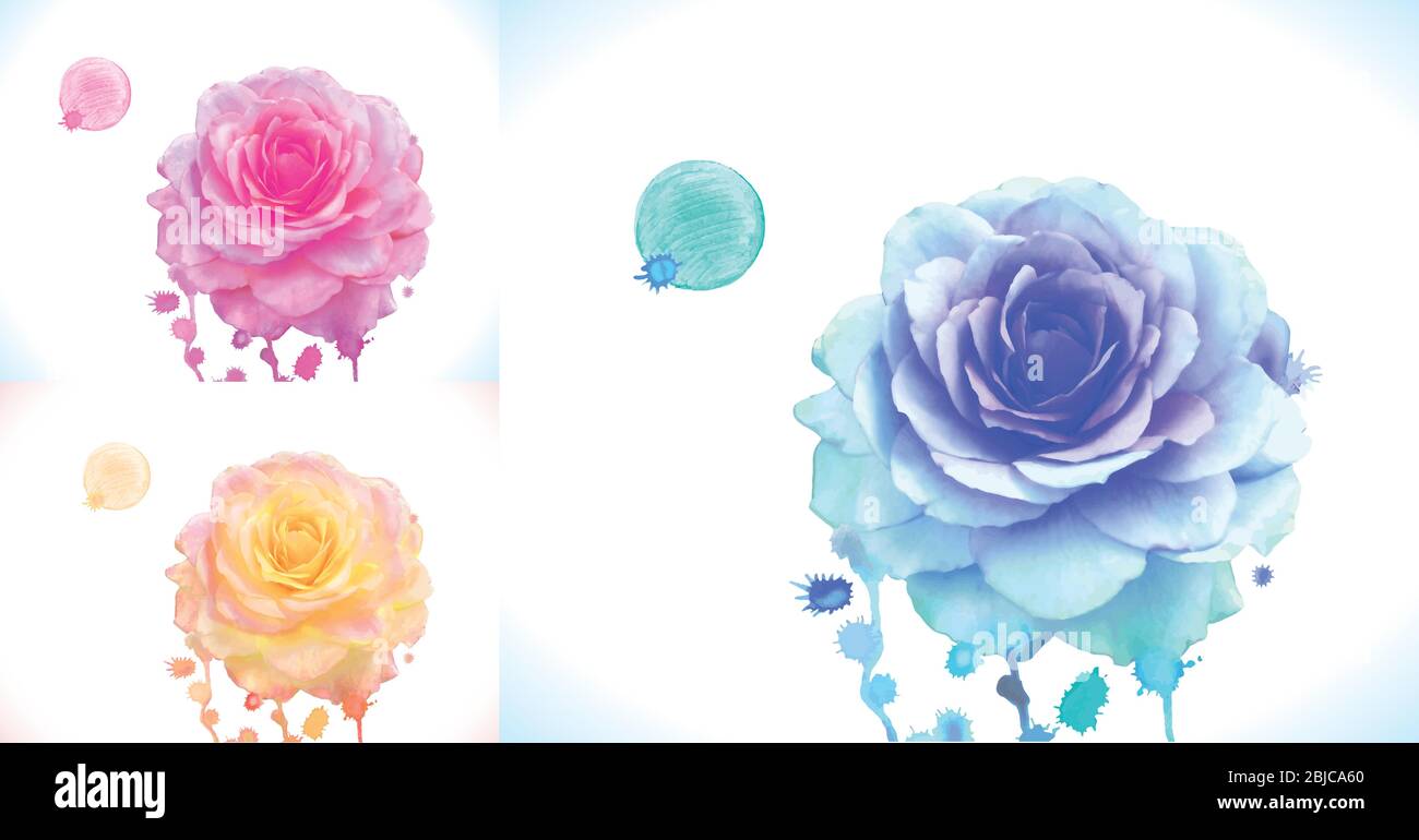Watercolor vector art rose. Art rose watercolor vector illustration ...