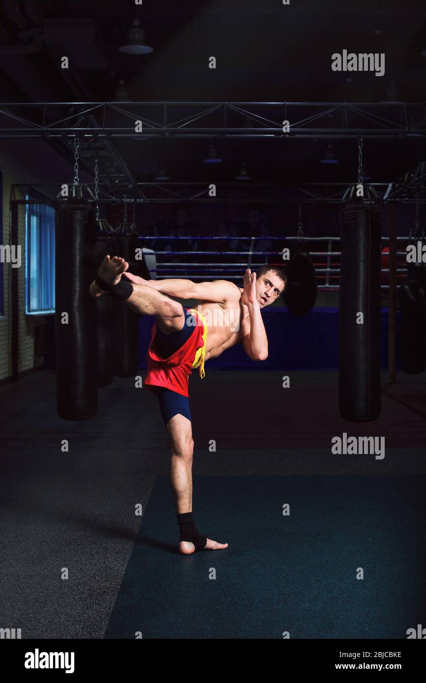 Man boxer in sportswear trains hi-res stock photography and images - Alamy