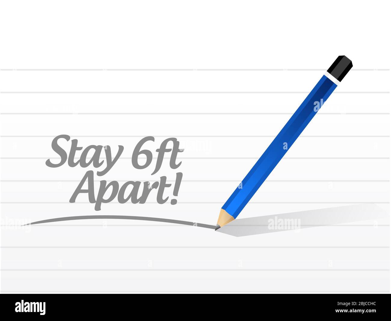 Stay 6ft apart notepad sign illustration design over a white background ...