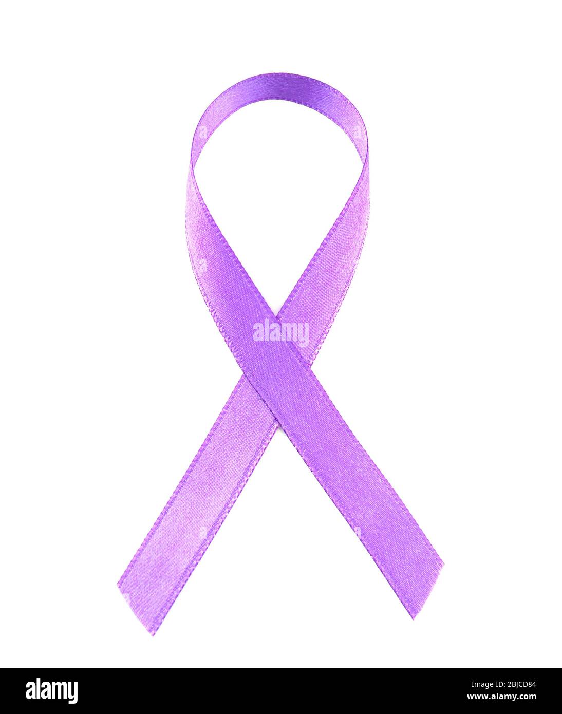 Violet ribbon isolated on white. Family violence, Alzheimer disease and ...