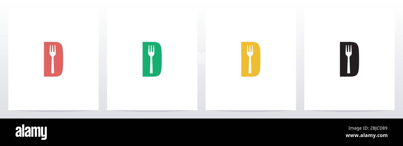 Fork On Letter Logo Design D Stock Vector Image & Art - Alamy