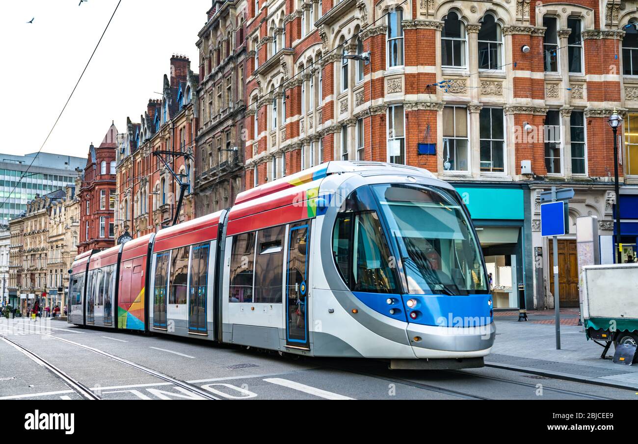 City tram in Birmingham, England Stock Photo - Alamy